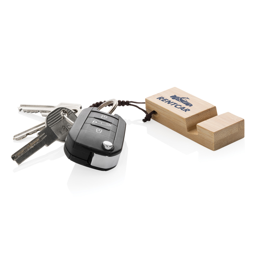 Standkey bamboo keychain phone stand - GiftUp
